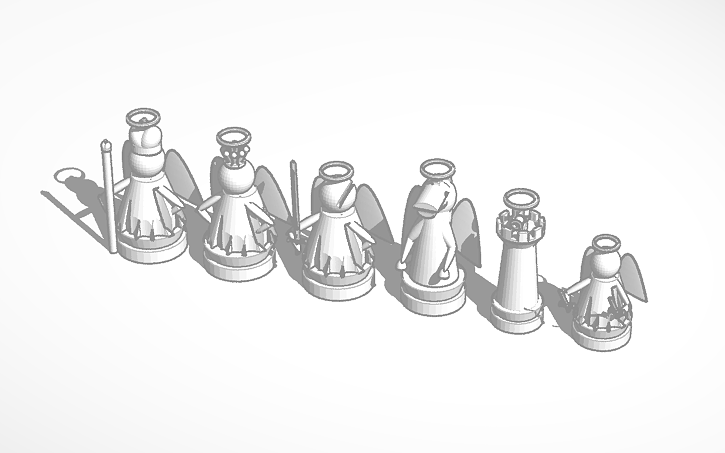 3D design Copy of Angels vs. Devils #chess set (Angels) | Tinkercad