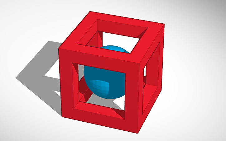 3D design Ball In A cube - Tinkercad