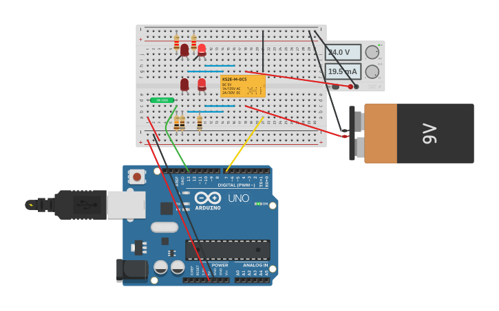 Circuit design DPDT Hunt - Tinkercad
