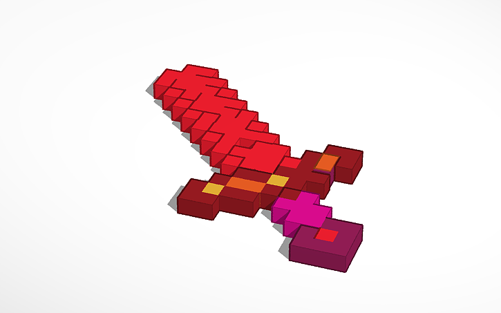 3D design Minecraft sword idea: Magma block sword - Tinkercad
