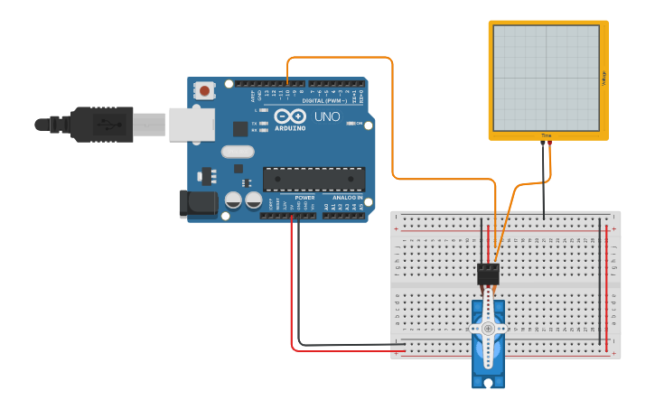 Circuit design Servo_osciloscopio | Tinkercad