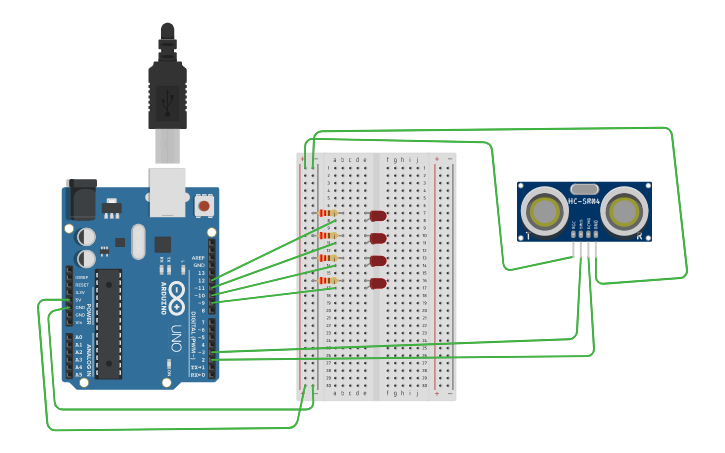 Circuit design Proximity sensor | Tinkercad