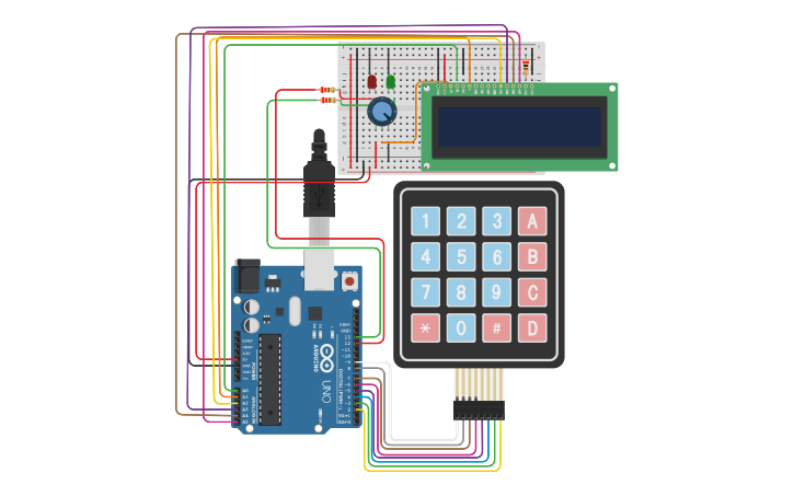 Circuit Design Proyecto Cerradura Inteligente Con Clave Tinkercad