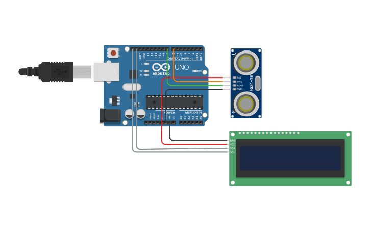 Circuit Design Distance Display Tinkercad