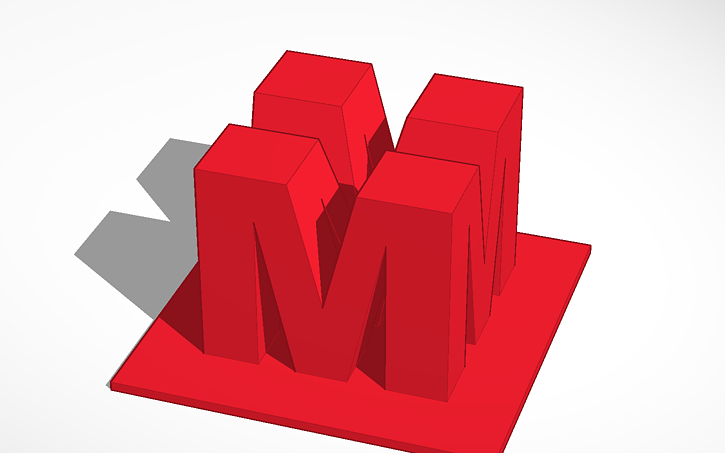 3D design M Block - Tinkercad