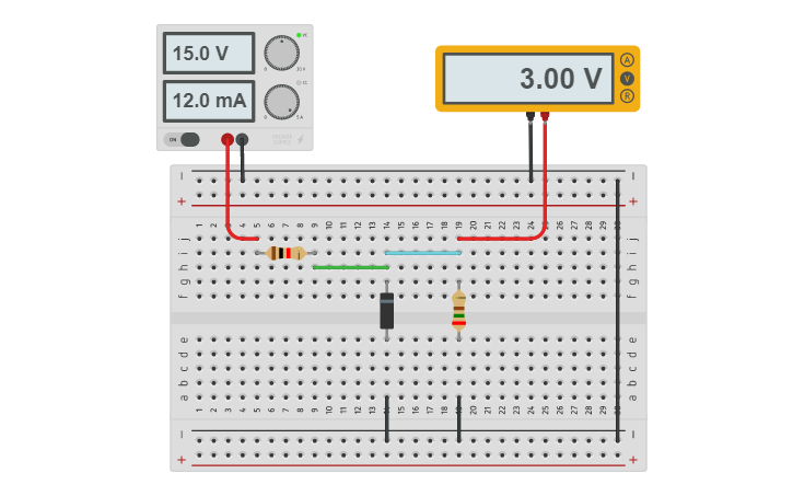 Circuit design Zener Diode as Voltage Regulator - Tinkercad