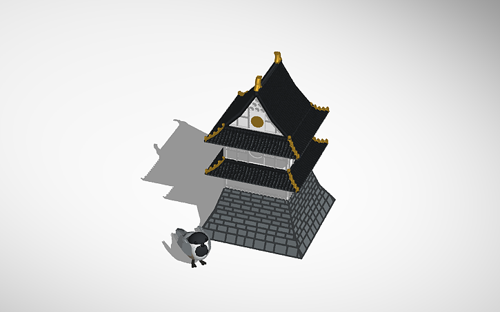 3D design Japanese Castle Birdhouse #adskBirdChallenge - Tinkercad