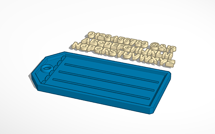 3D design Luggage Tag Template - Tinkercad