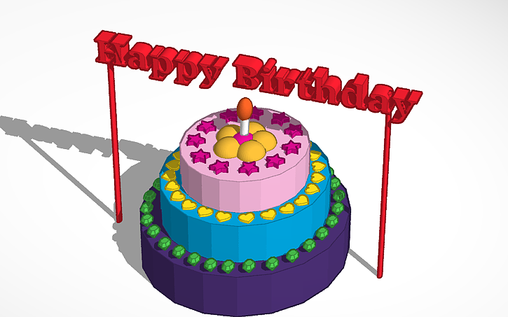 3D design Tinkercad10 Happy Birthday Tinkercad cake | Tinkercad