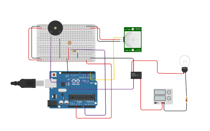 Circuit design Automatic room lighting | Tinkercad