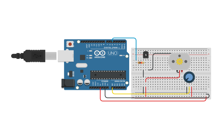 Circuit design Projeto ventilador com arduino | Tinkercad