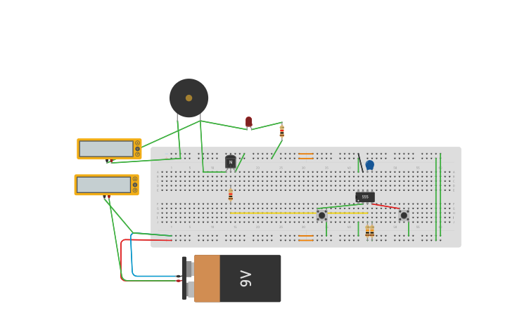 Circuit design Panic Alarm Using 555 Timer IC - Tinkercad
