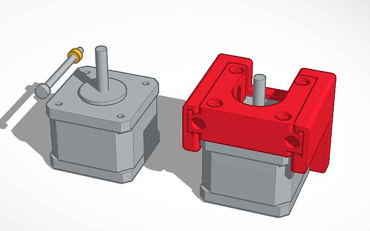 3D design Nema 17 Stepper Motor - Bracket / Mount & Belt Tensioner ...