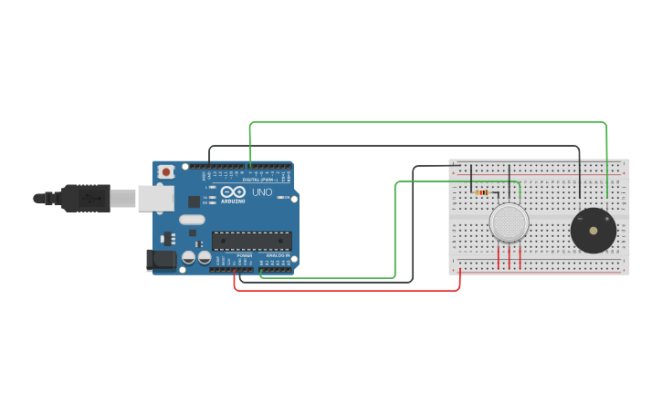 Circuit Design Lpg Leakage Detection Tinkercad