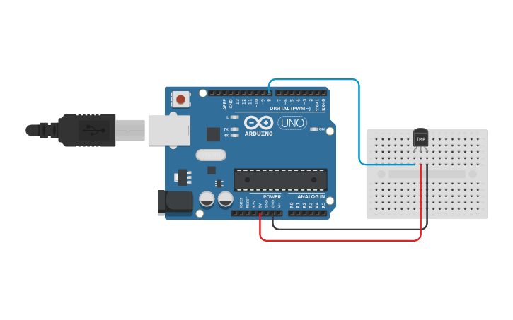 Circuit design DHT11 - Tinkercad