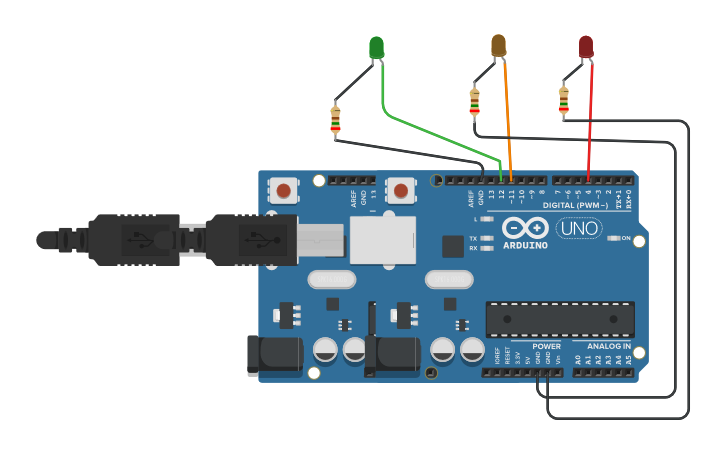 Circuit design semàfor - Tinkercad