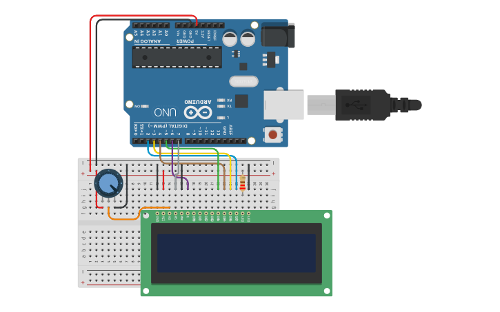 Circuit design LCD - Tinkercad
