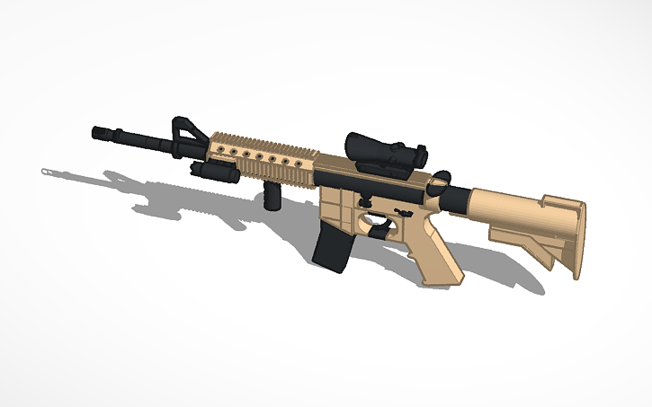 3D design M4A1 Desert - Tinkercad