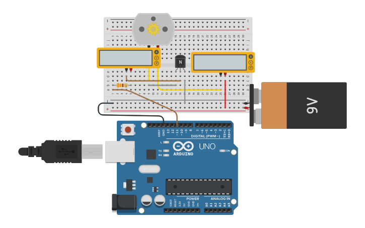 Circuit design circuito motor con transistor INCREMENTAL | Tinkercad