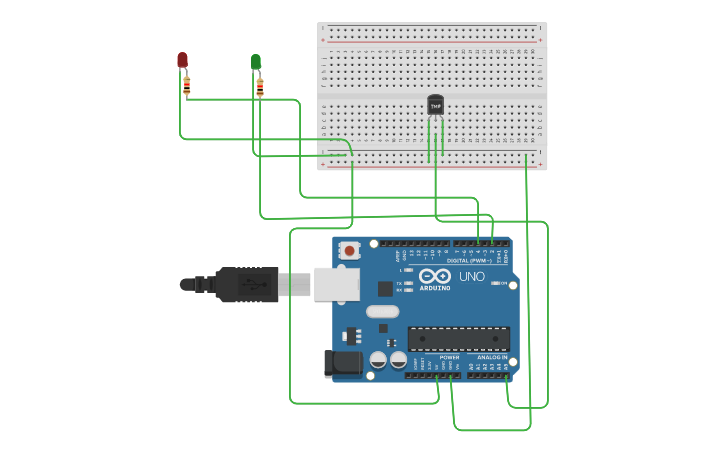 Circuit design thermometer - Tinkercad