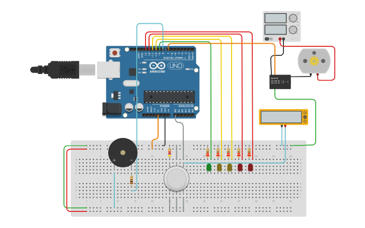 Circuit design Copy of Gas sensor circuit by me | Tinkercad