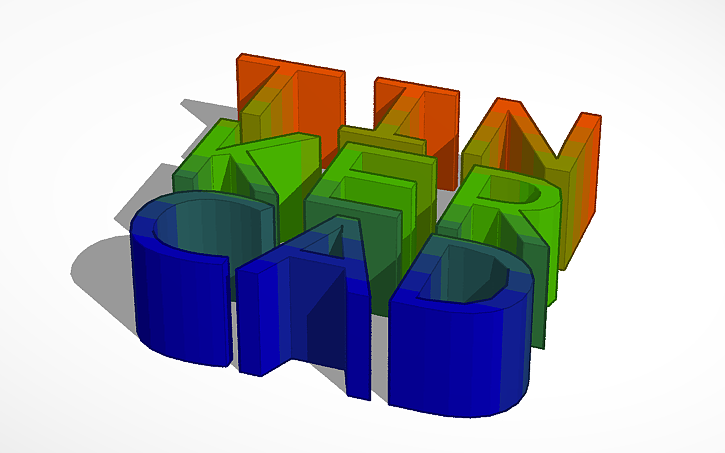 3D design Gradient TinKerCad Text - Tinkercad