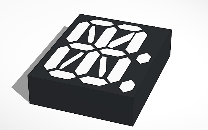 3d Design 16 Segment Display 40mm Tinkercad 