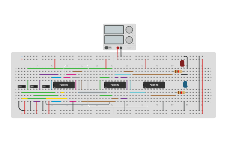 Circuit design Full Subtractor Using NAND ONLY | Tinkercad