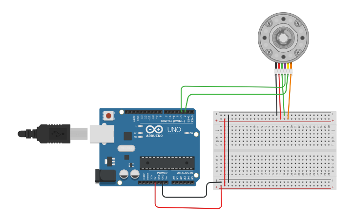 Circuit design Encoder - Tinkercad