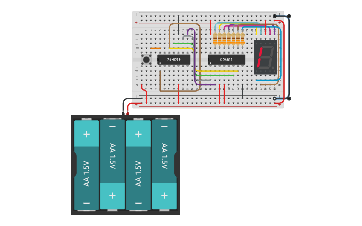 Circuit design 7 Segment Display - Tinkercad