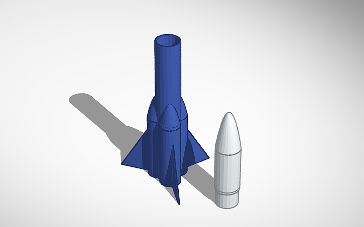 3D design triple model rocket test (A8-3) - Tinkercad