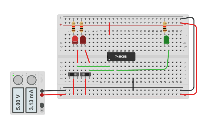 Circuit design Q2 :- And Gate | Tinkercad