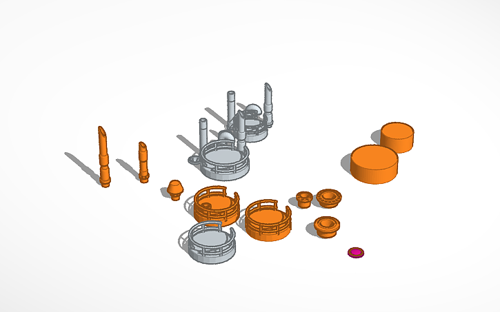 3D design Redbull Coke 54mm Silo Set - Tinkercad