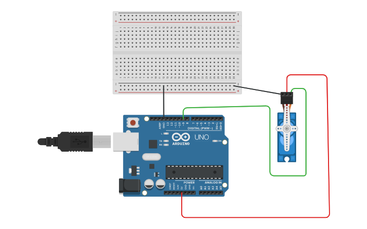 Circuit design Arduino with Servo Motor - Tinkercad