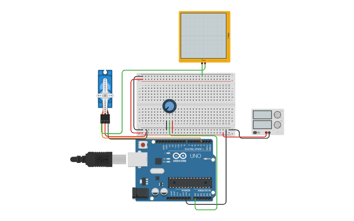 Circuit design servo motor - Tinkercad