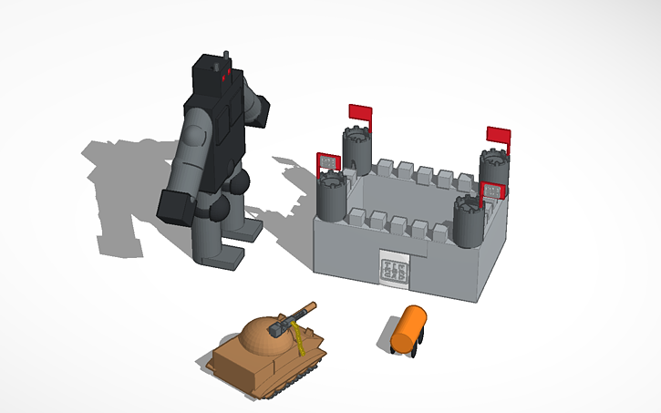 3D design Tinkercad army castle/fortress | Tinkercad