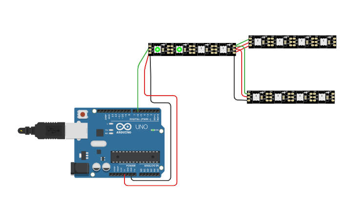 Circuit design LED STRIP | Tinkercad