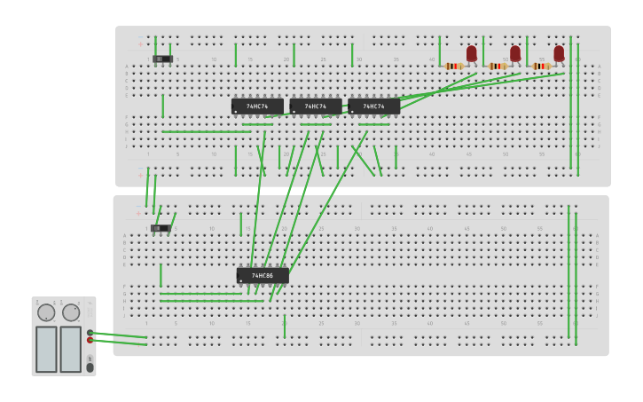 Circuit Design Dec Experiment 10 Updown Asynchronous Counter Tinkercad 5281