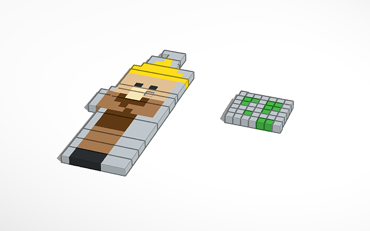 3D design Minecraft Villager Farmer Pixel art | Tinkercad