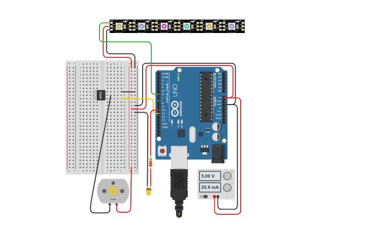 Circuit design Rat Diorama Arduino Circuit - Tinkercad