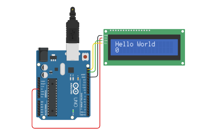 Circuit design 02/05/2024 LCD DISPLAY - Tinkercad