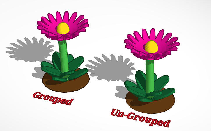 3D design flower plant - Tinkercad