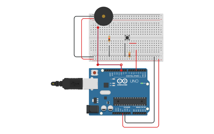 Circuit design Buzzer ( Piezo ) - Tinkercad