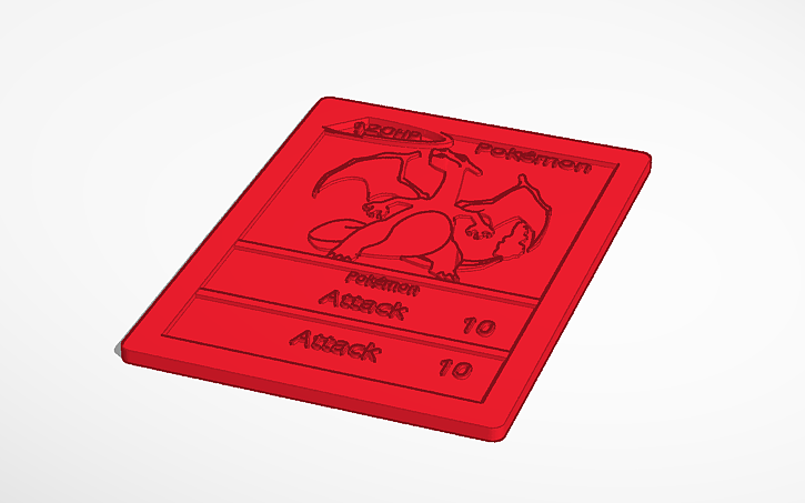 3D design New Charizard pokemon Card - Tinkercad