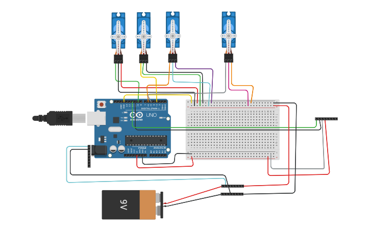 Circuit design Sistema De Bluetooh HC-05 - Tinkercad