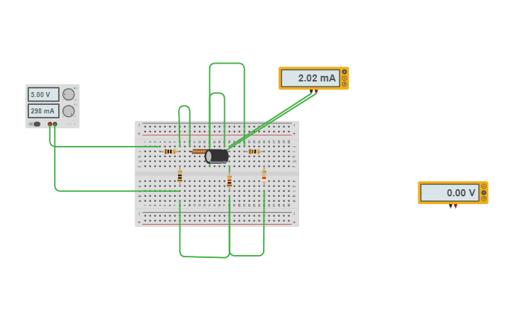 Circuit design RLC Testing of Current - Tinkercad