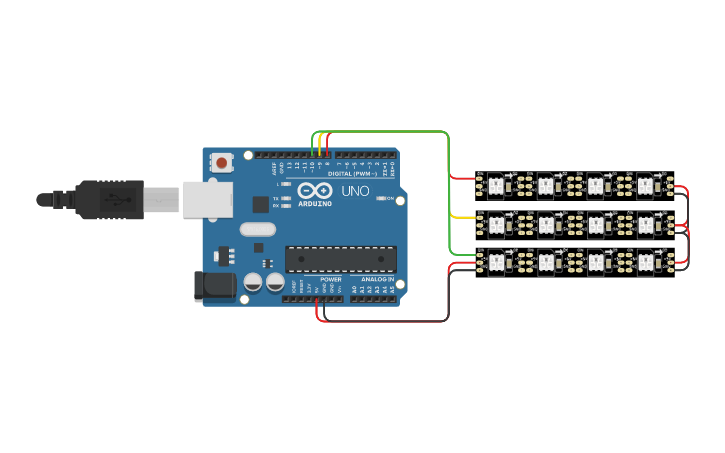 Circuit design LED Strip - Skenario 2 - 1918063 | Tinkercad
