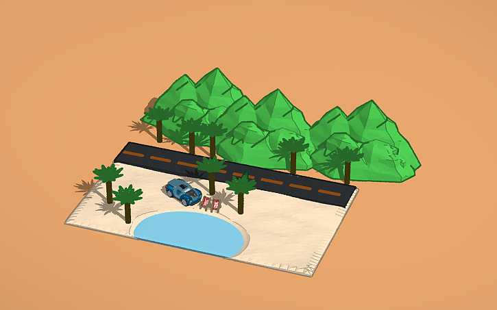 3D design A beautiful sunrise on Leonida Beach - Tinkercad