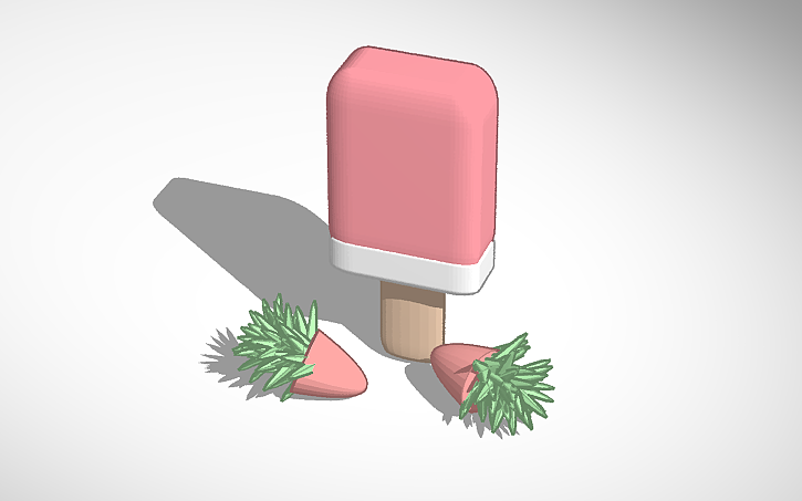 3D design strawberry lolly🍓 | Tinkercad