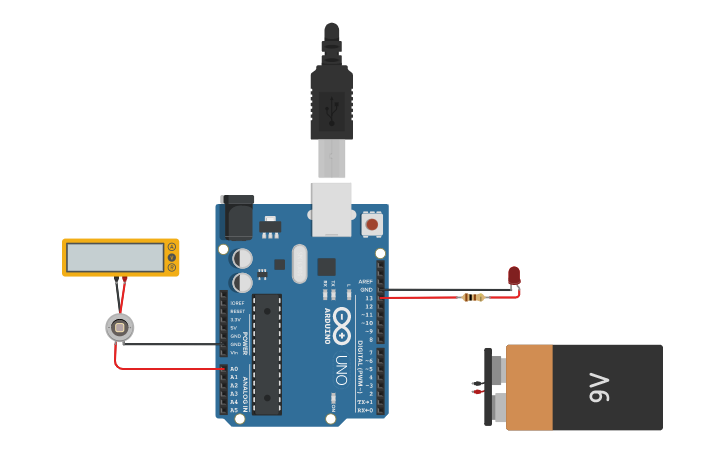Circuit design photodiode - Tinkercad